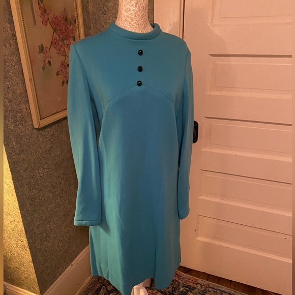 Gibi | Dresses | Nwt Vintage Turquoise Blue Italian Wool Dress Gibi Sz ...